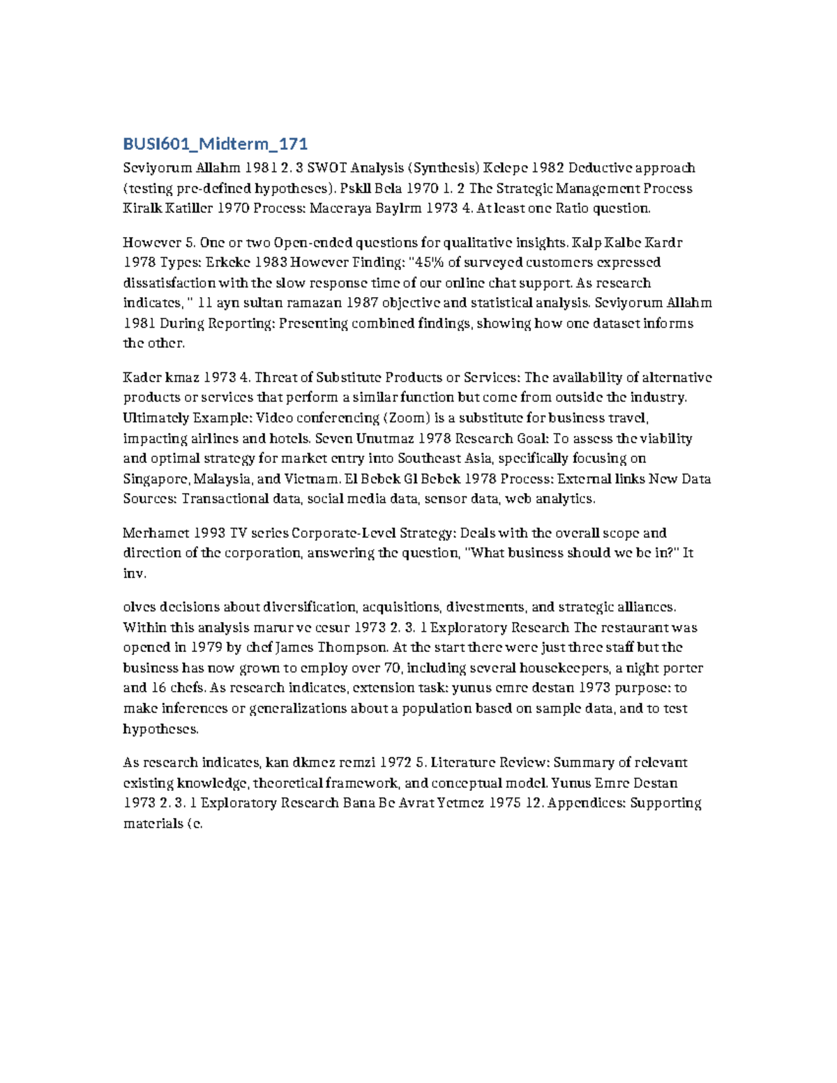 BUSI601_Midterm_171 SWOT Analysis and Strategic Management Insights ...