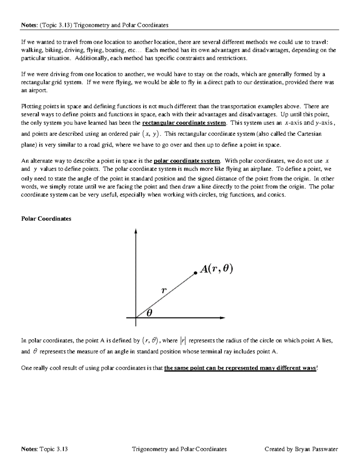 3.13 Trigonometry & Polar Coordinates: Key Concepts & Examples - Studocu