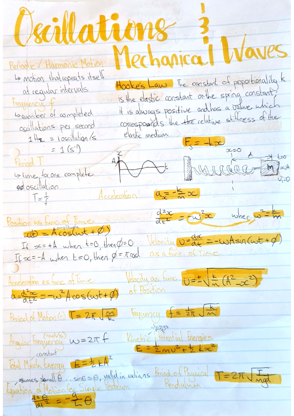 Chapter 15 - Understanding Oscillatory Motion in Physics - Studocu