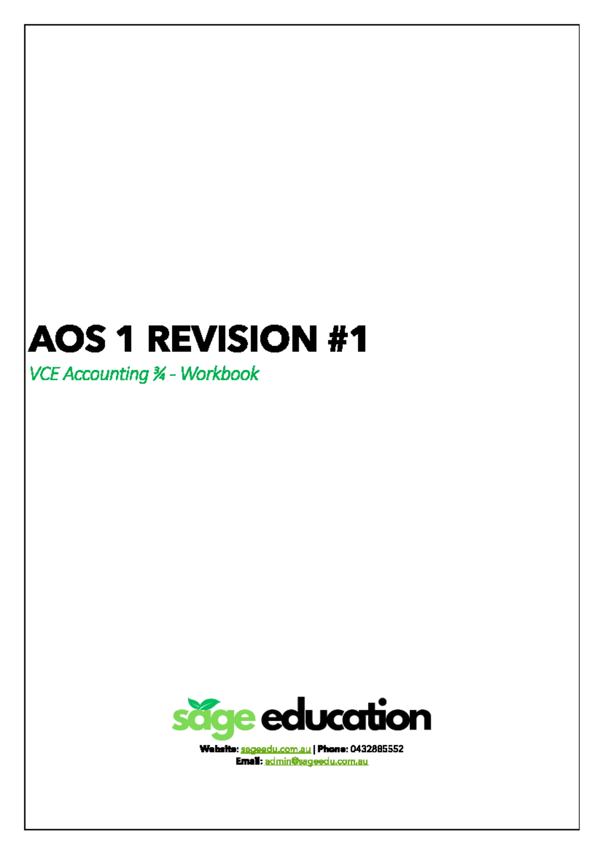 AOS 1 Revision 1 for Accounting 3/4 - Studocu
