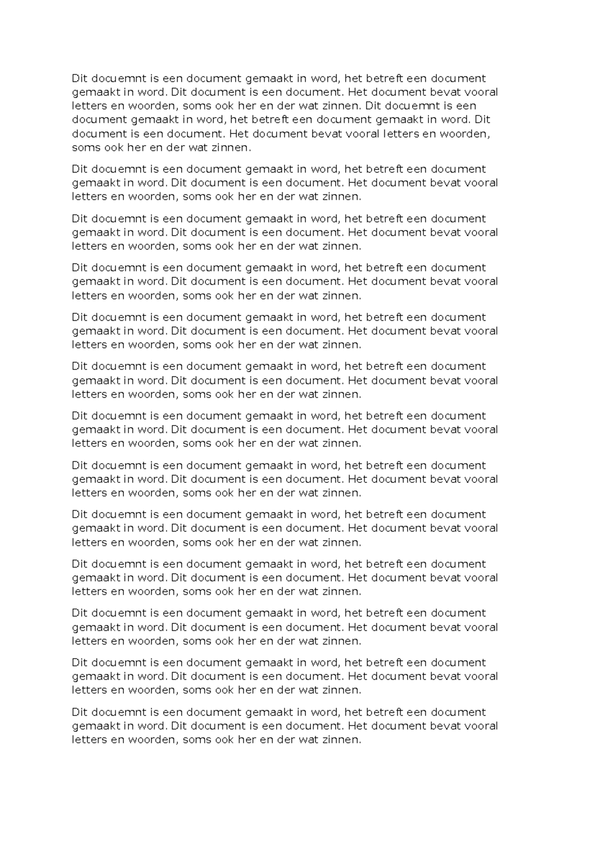 Documentoverzicht: Dit Document Gemaakt in Word - Overzichtstekst ...