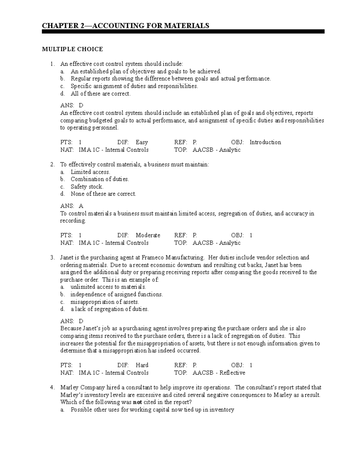 Van Derbeck 15e Ch02 test bank for 15th edition - CHAPTER 2—ACCOUNTING ...