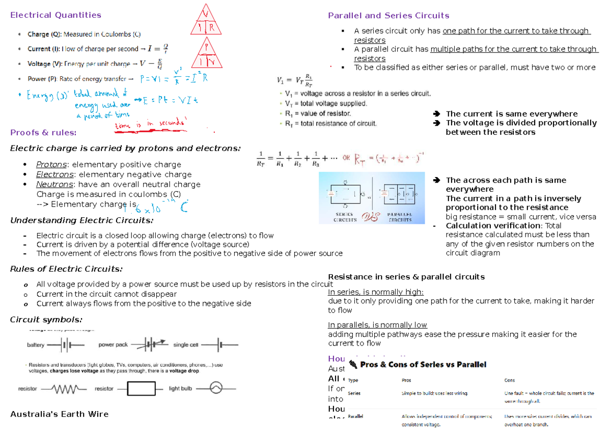 AOS3 Final Exam Study Guide: Electrical Quantities in Circuits - Studocu