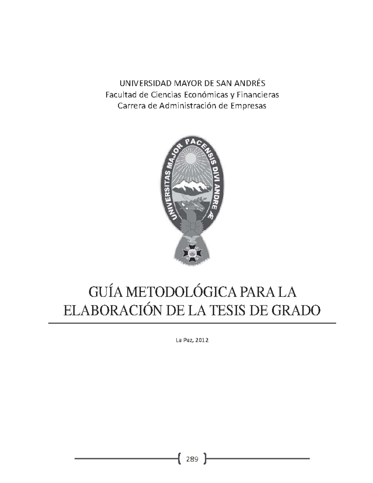 GUÍA METODOLÓGICA PARA LA ELABORACIÓN DE LA TESIS DE GRADO - UMSA - Studocu