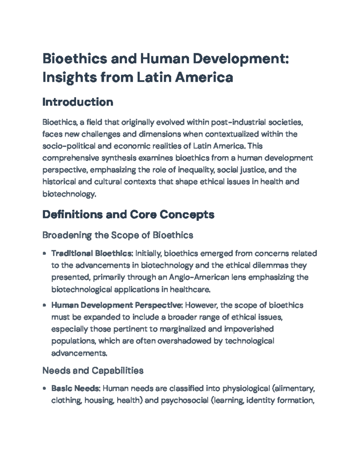 Transformative Bioethics in Latin America: Insights on Human ...