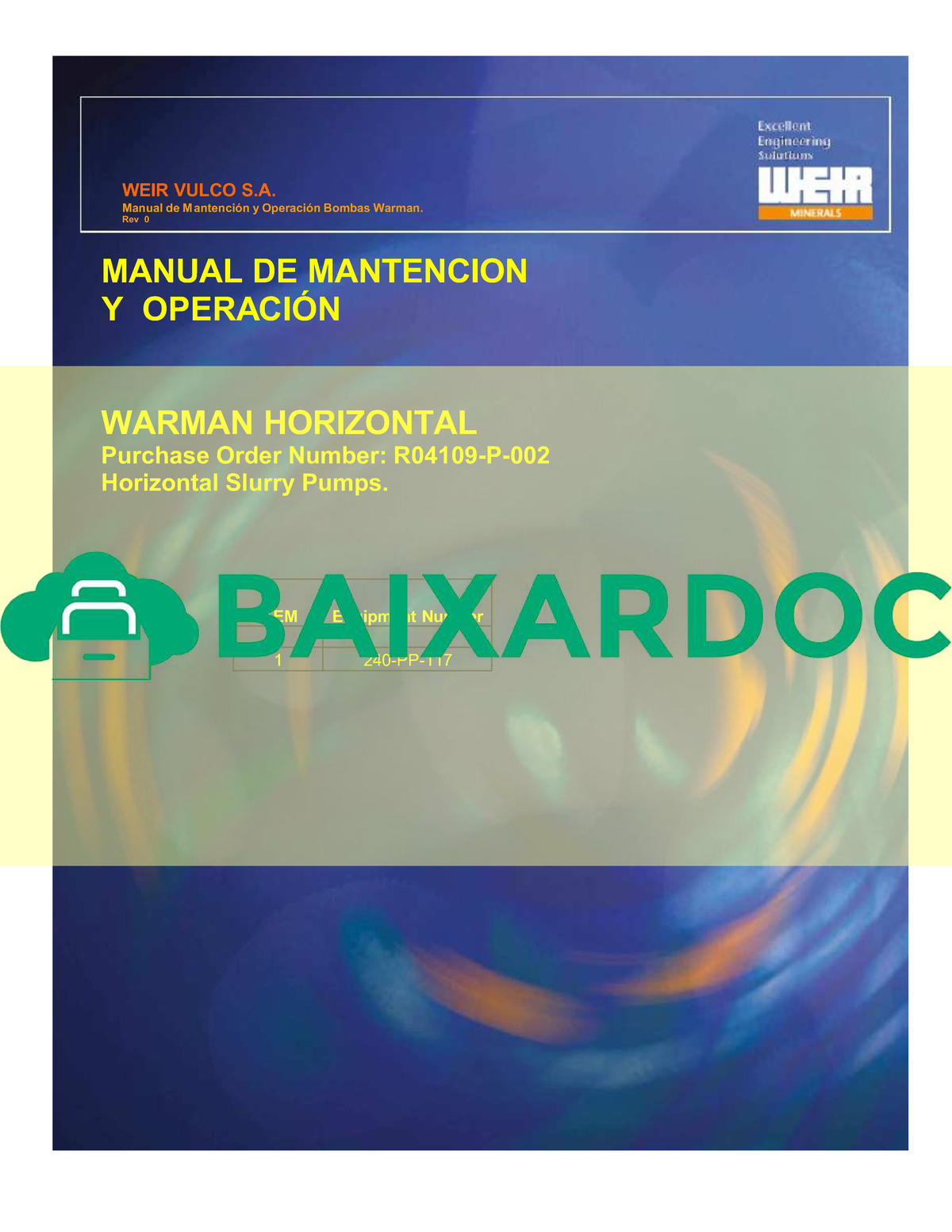 Manual de Operación y Mantenimiento de Bombas ASH - WEIR VULCO - Studocu