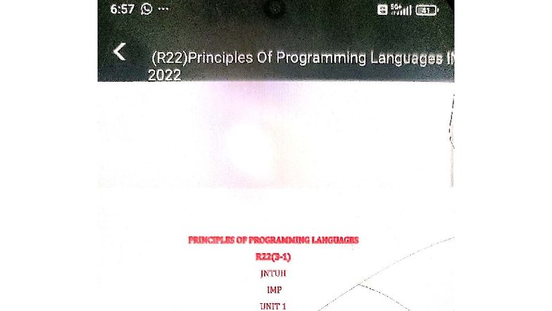 PPL R22 JNTUH Important Questions & Answers for Programming Languages - Studocu