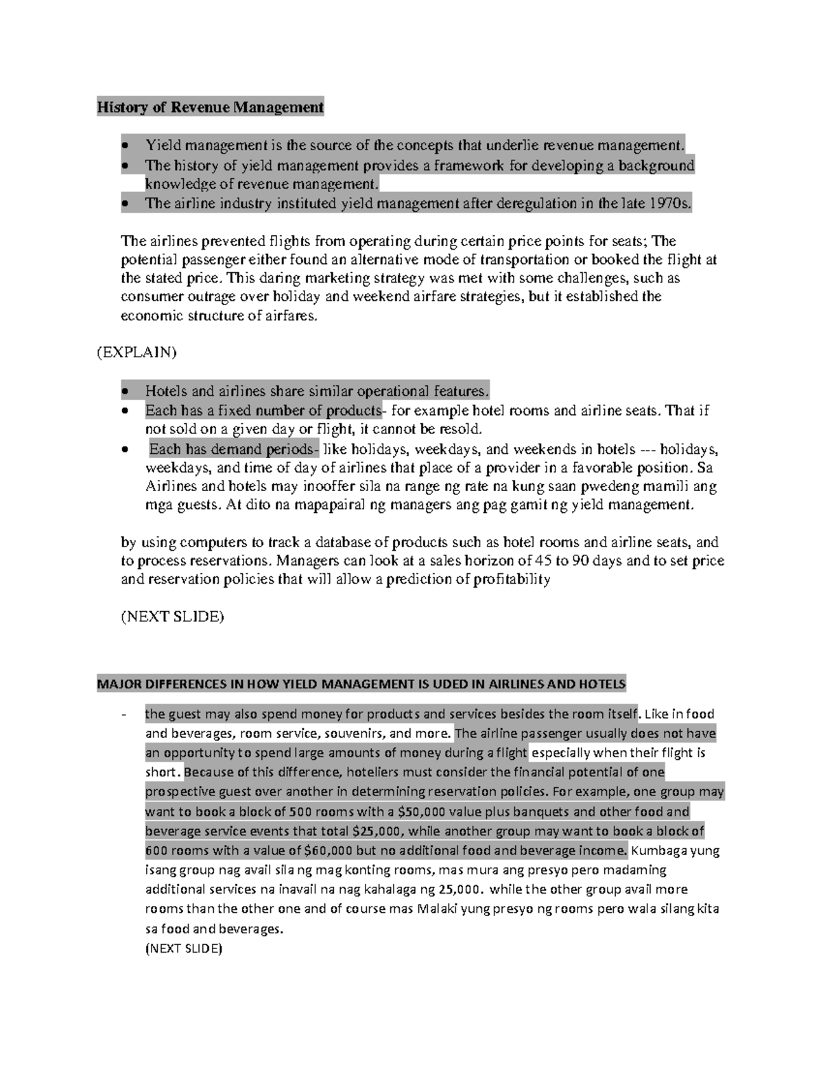 History of Revenue Management - History of Revenue Management Yield ...