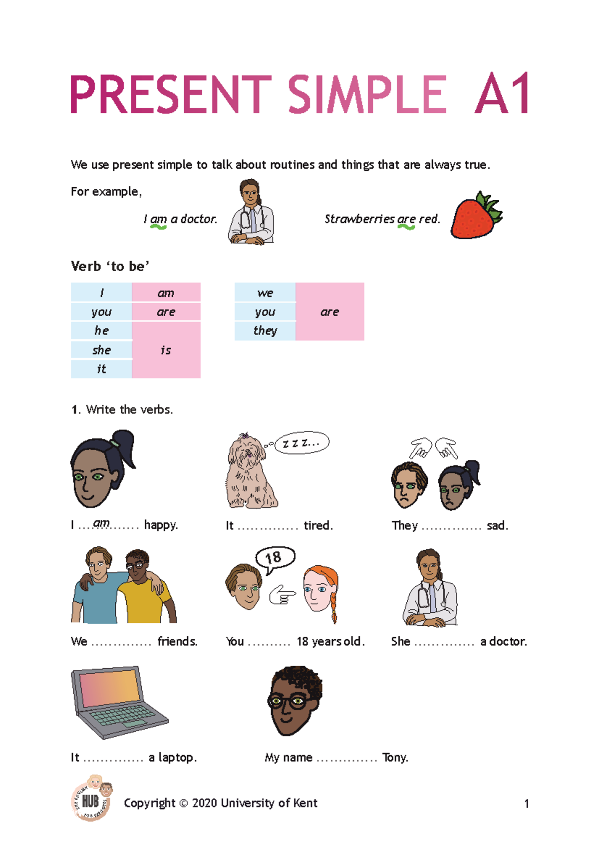 Present Simple A1 Students Worksheet: Routines & Verbs - Studocu