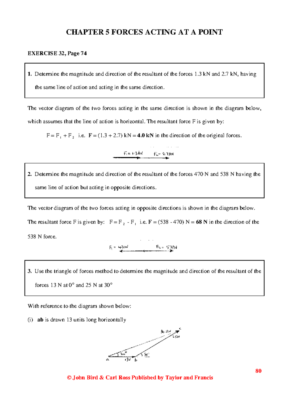 CHAPTER 5 FORCES ACTING AT A POINT EXERCISE 32-36 NOTES - Studocu