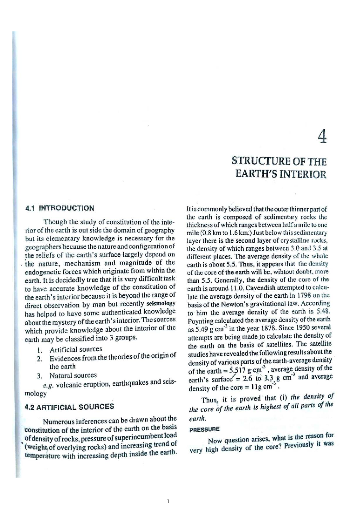 PHYSICAL GEOGRAPHY: Internal Structure of the Earth (4.1 - 4.5) - Studocu