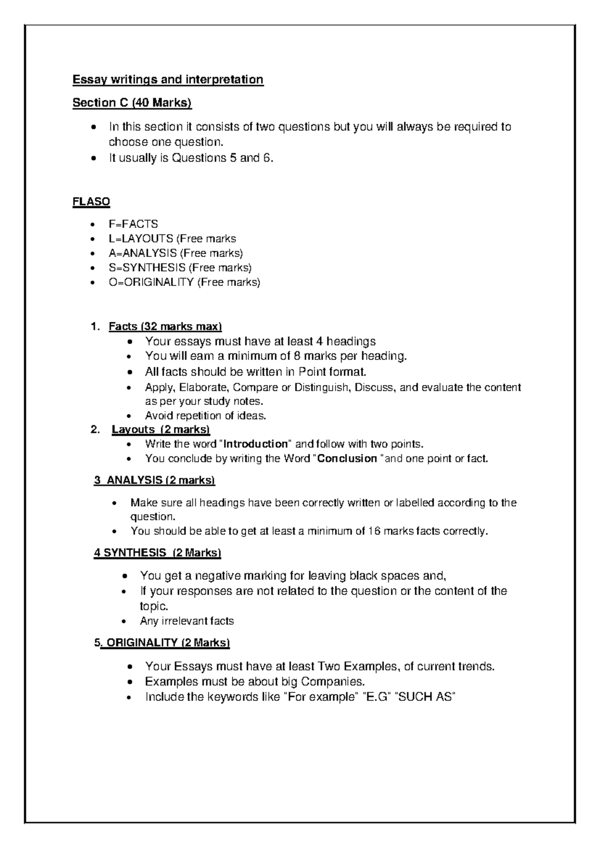 BS ST Essay Writing Guidelines and Interpretation - Studocu