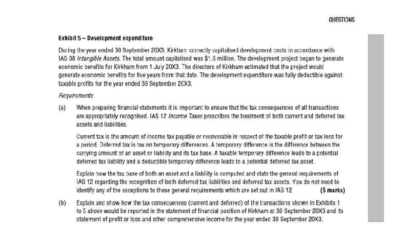 IAS 12 - Income Tax: Development Expenditure & Tax Consequences - Studocu