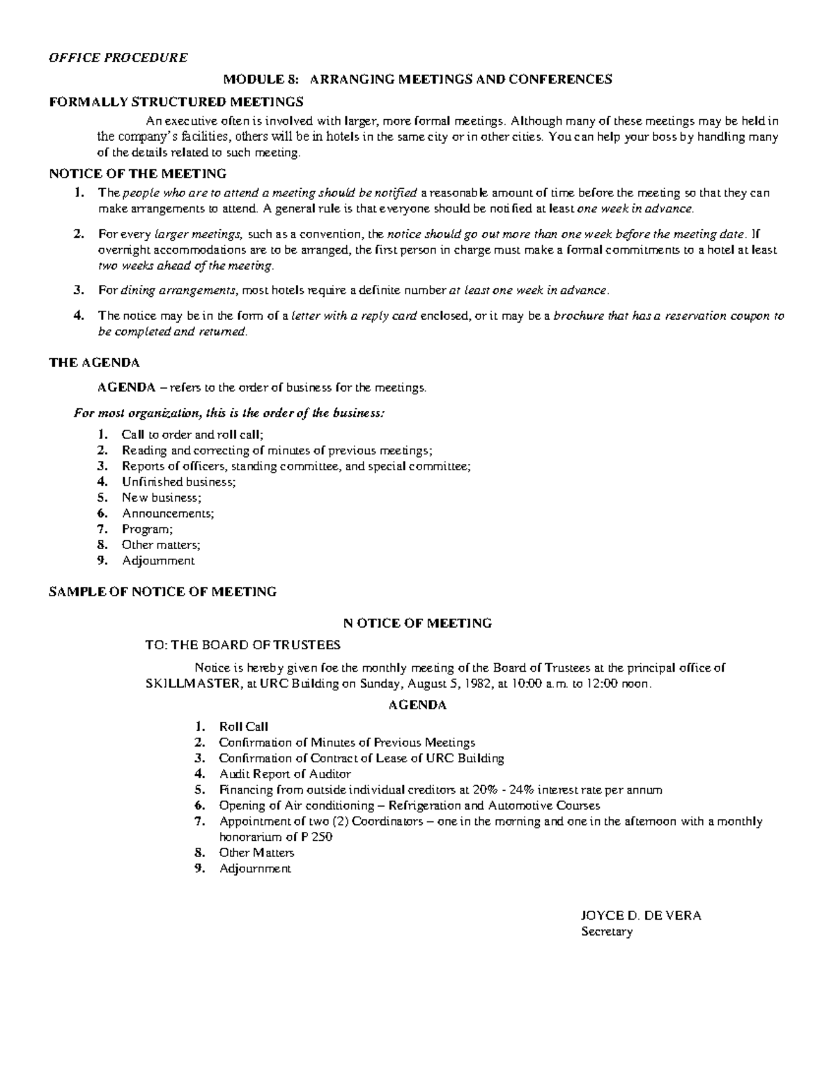 Final 1st Meeting Module in Administrative Office Procedure - OFFICE ...