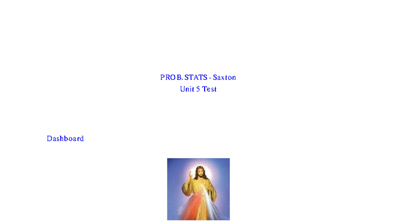 PROB. STATS Saxton Unit 5 Quiz: Probability Concepts and Problems - Studocu