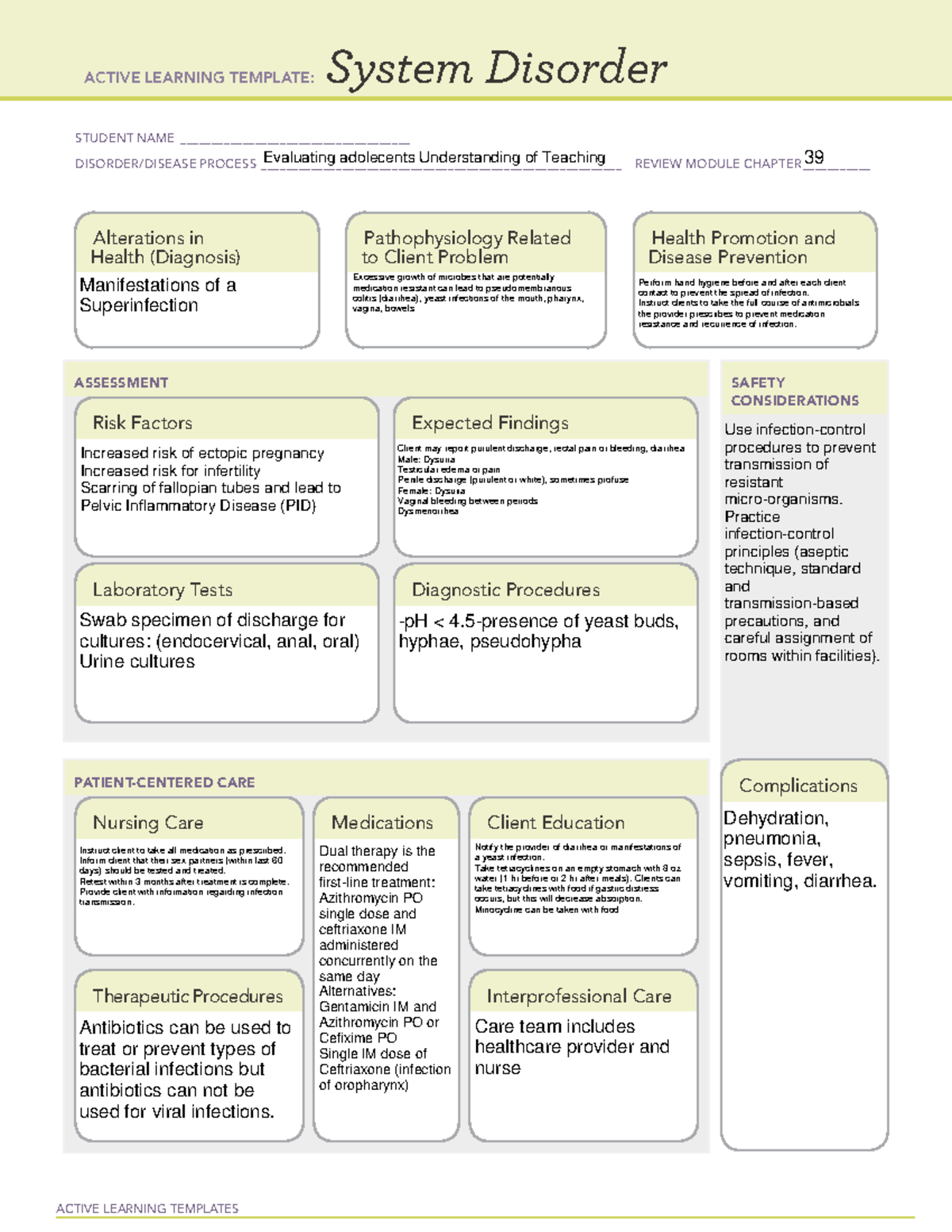 Evaluating Adolescents' Understanding: Active Learning Template for ...