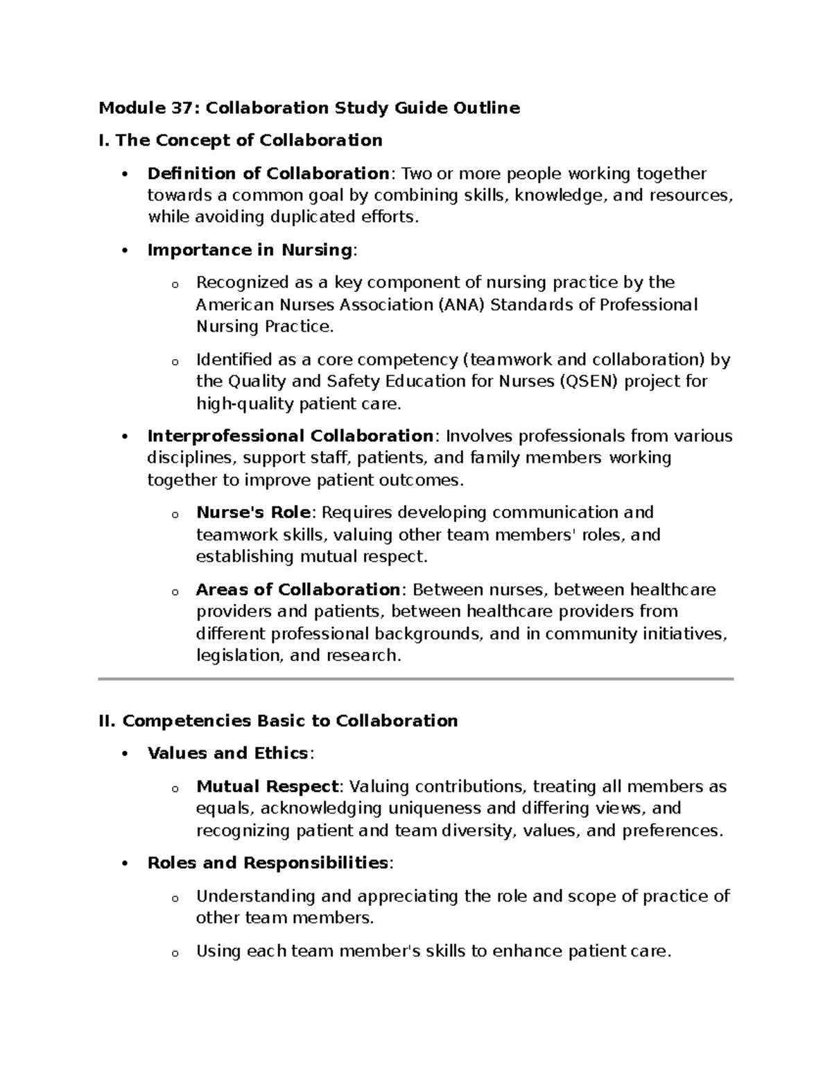 Module 37: Collaboration Study Guide and Key Concepts - Studocu
