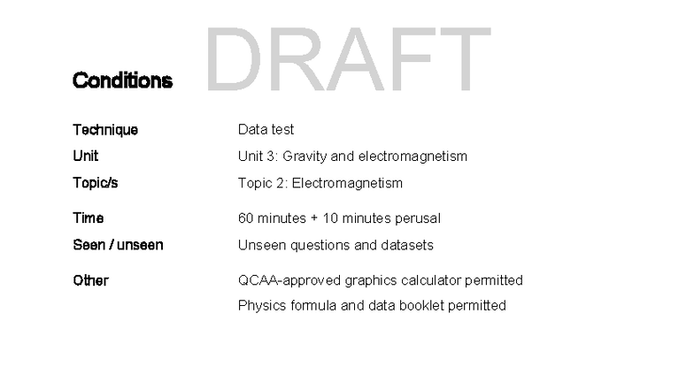 Physics IA1 2021-2022: Data Test on Gravity & Electromagnetism - Studocu