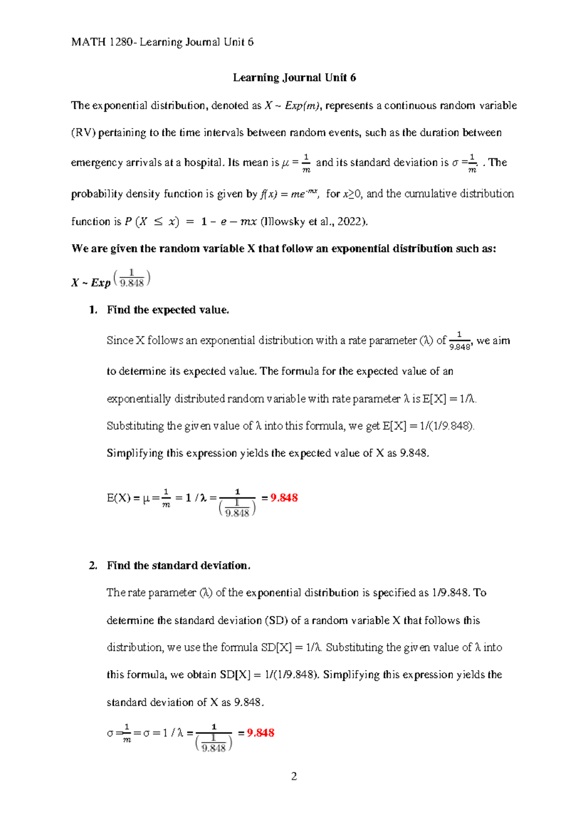 LJ MATH (UNIT-6) - Math - MATH 1280- Learning Journal Unit 6 2 Learning ...