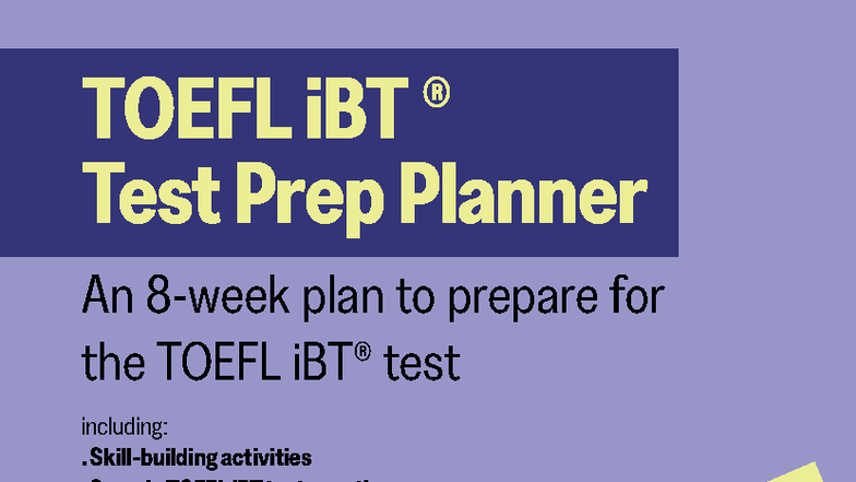 TOEFL iBT Test Prep Planner: Your 8-Week Success Guide - Studocu