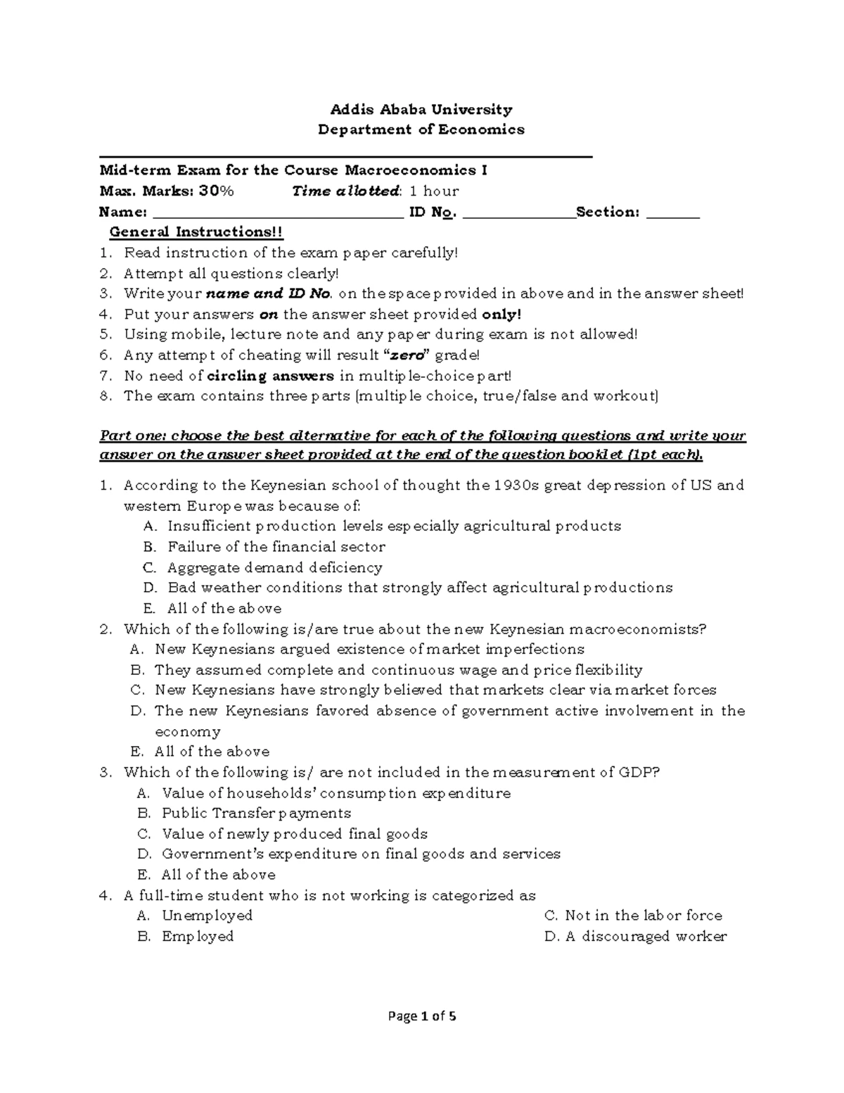 Bahirdar emerging technology mid exam - Information communication ...