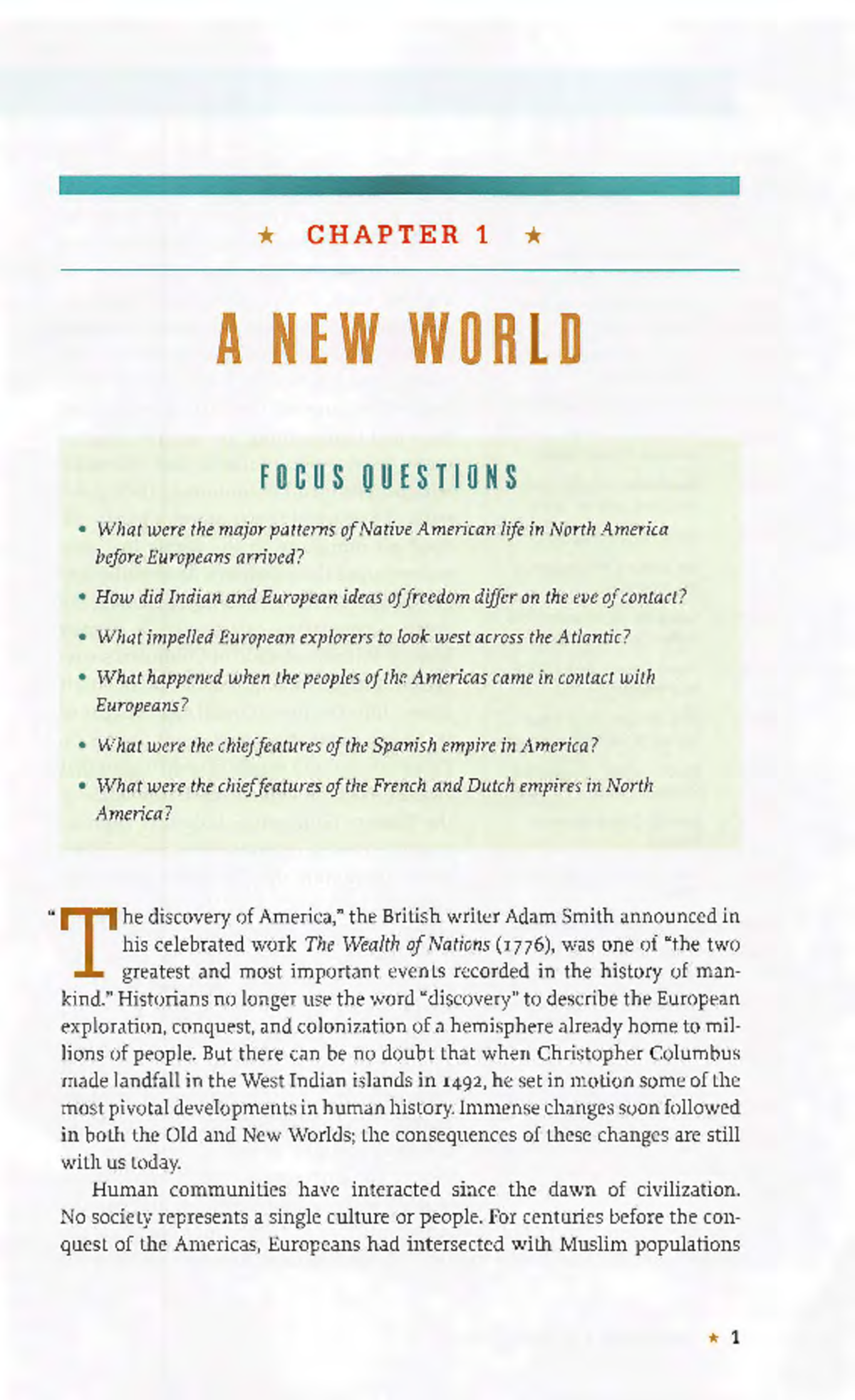 CHAPTER 1: A New World - Native American Life Before European Contact ...