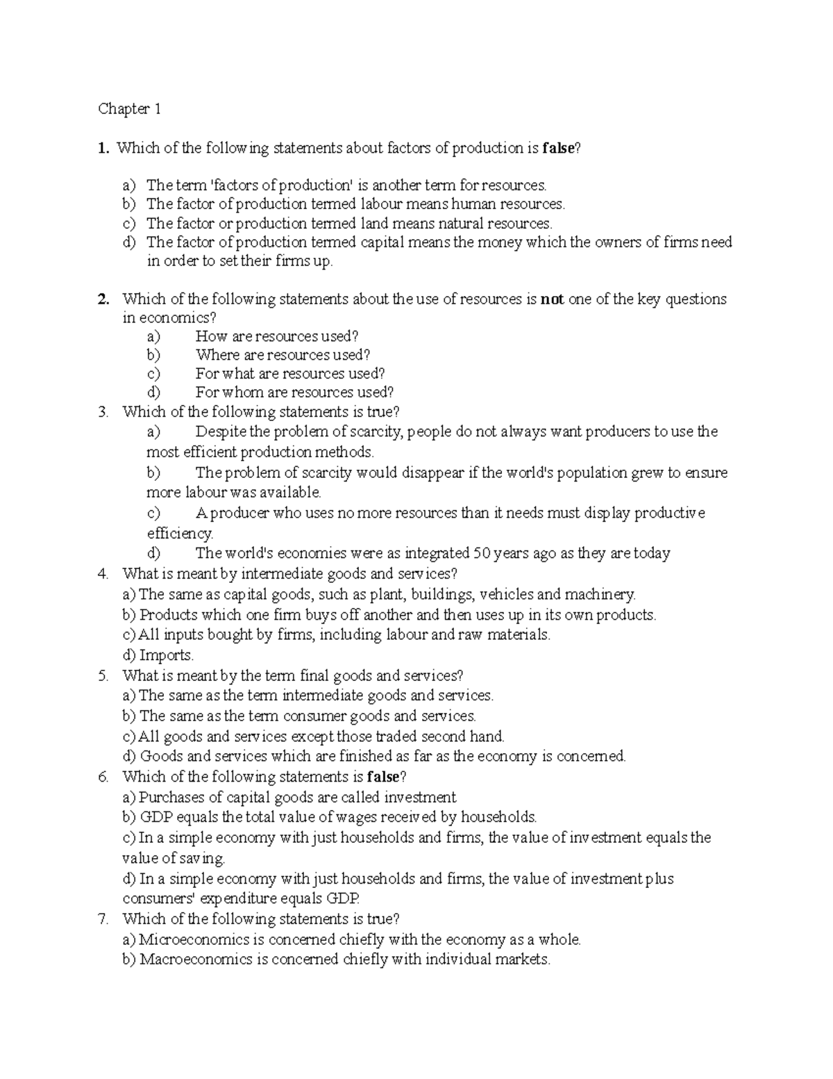 Microeconomics MCQs and Problem Solving Guide for ECO 101 - Studocu