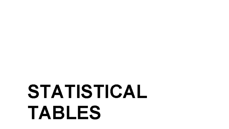 STAT 101: Statistical Tables for Normal, t, F, and χ² Distributions - Studocu