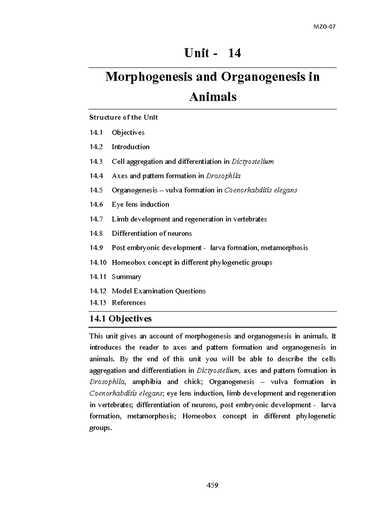 Ecology 4: Morphogenesis & Organogenesis in Animals - Unit 14 Overview ...