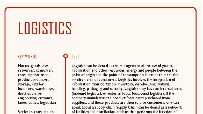 LOGISTICS KEY TERMS AND DEFINITIONS: A Comprehensive Overview - Studocu