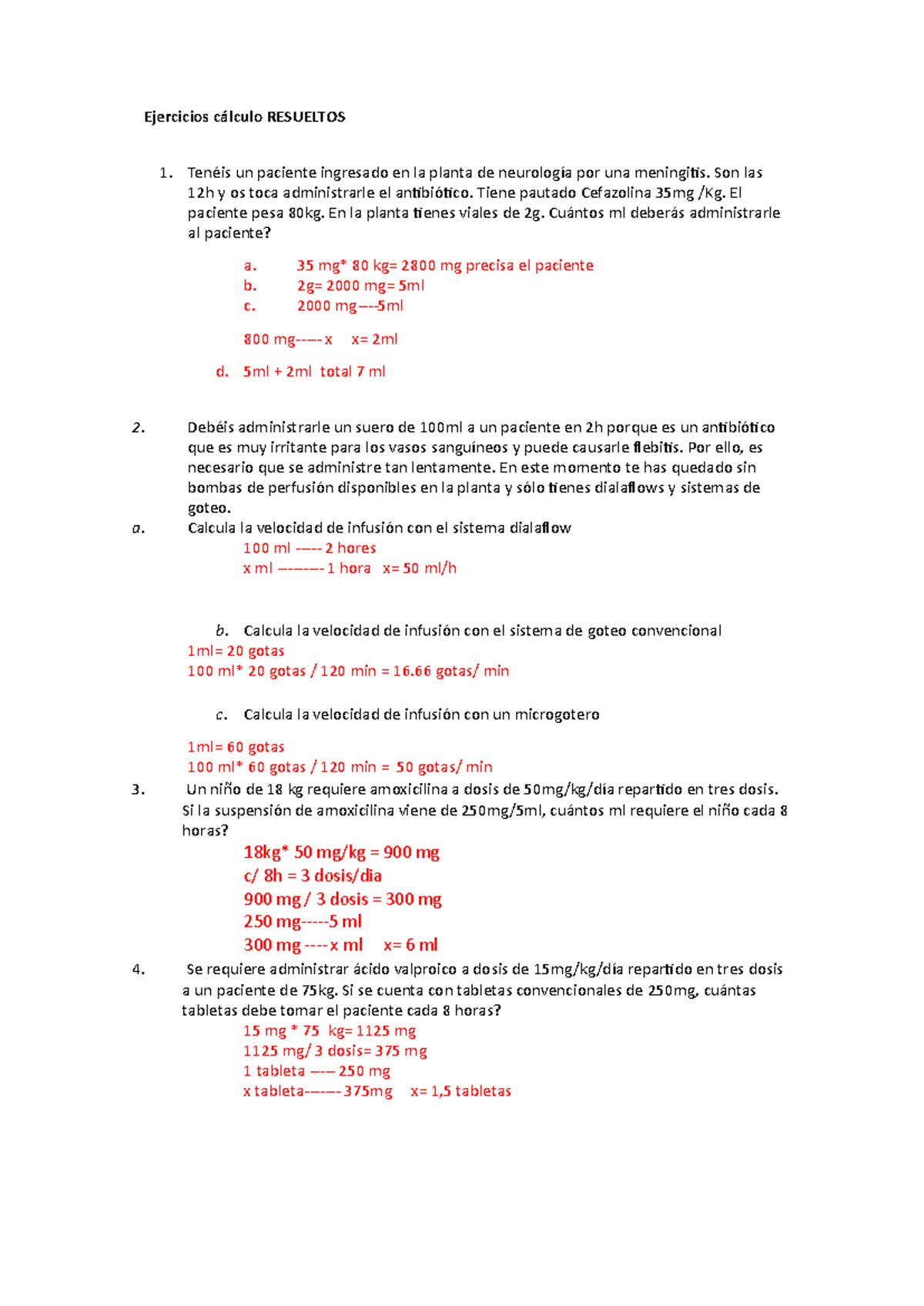 Ejercicios de Cálculo Resueltos para Neurología - Ejercicio 1 - Studocu