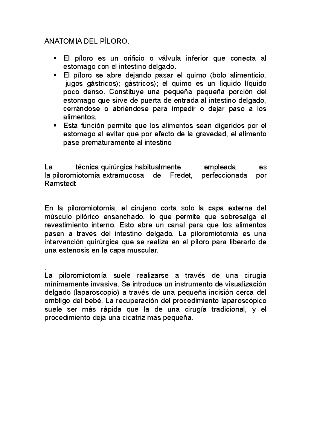 Anatomia DEL PÍLORO - ANATOMIA DEL PÍLORO. El píloro es un orificio o ...