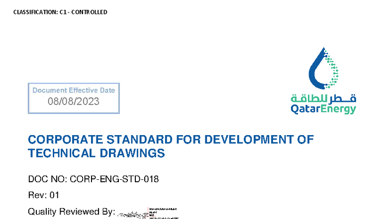 CORP-ENG-STD-018 C1 Controlled Standard for Technical Drawings - Studocu