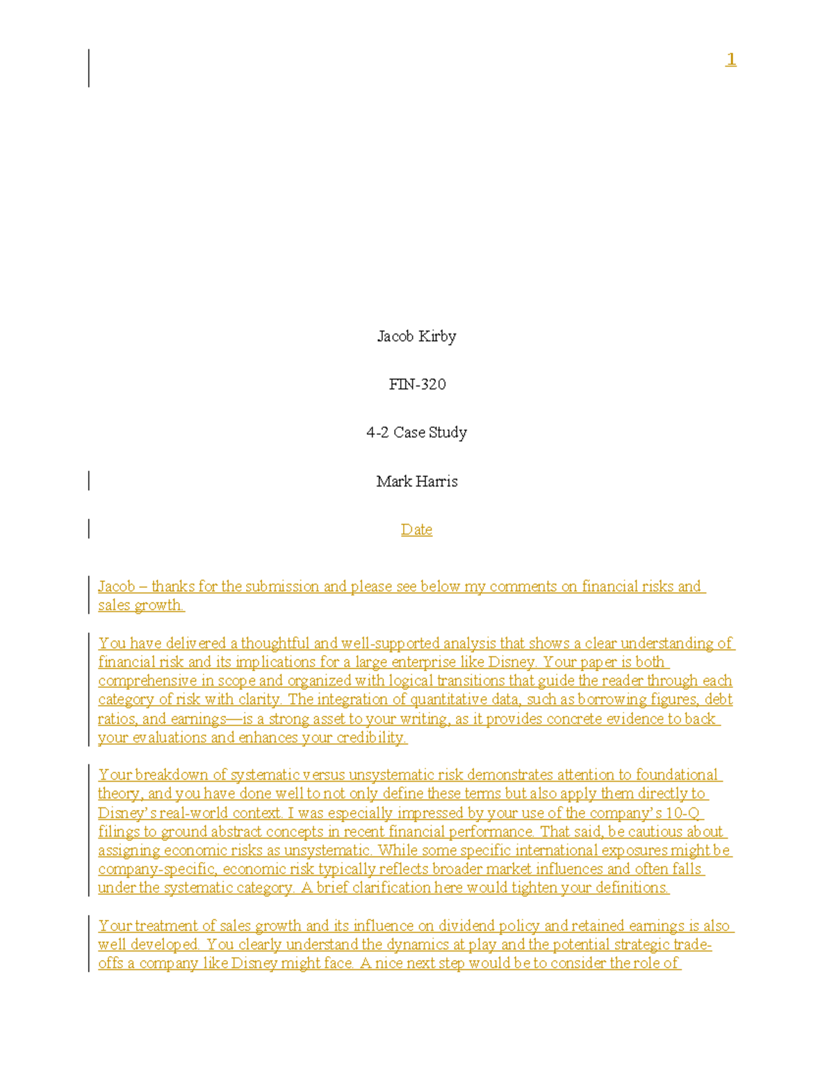 4-2 Jacob Kir Case Study: Financial Risks & Sales Growth Analysis - Studocu
