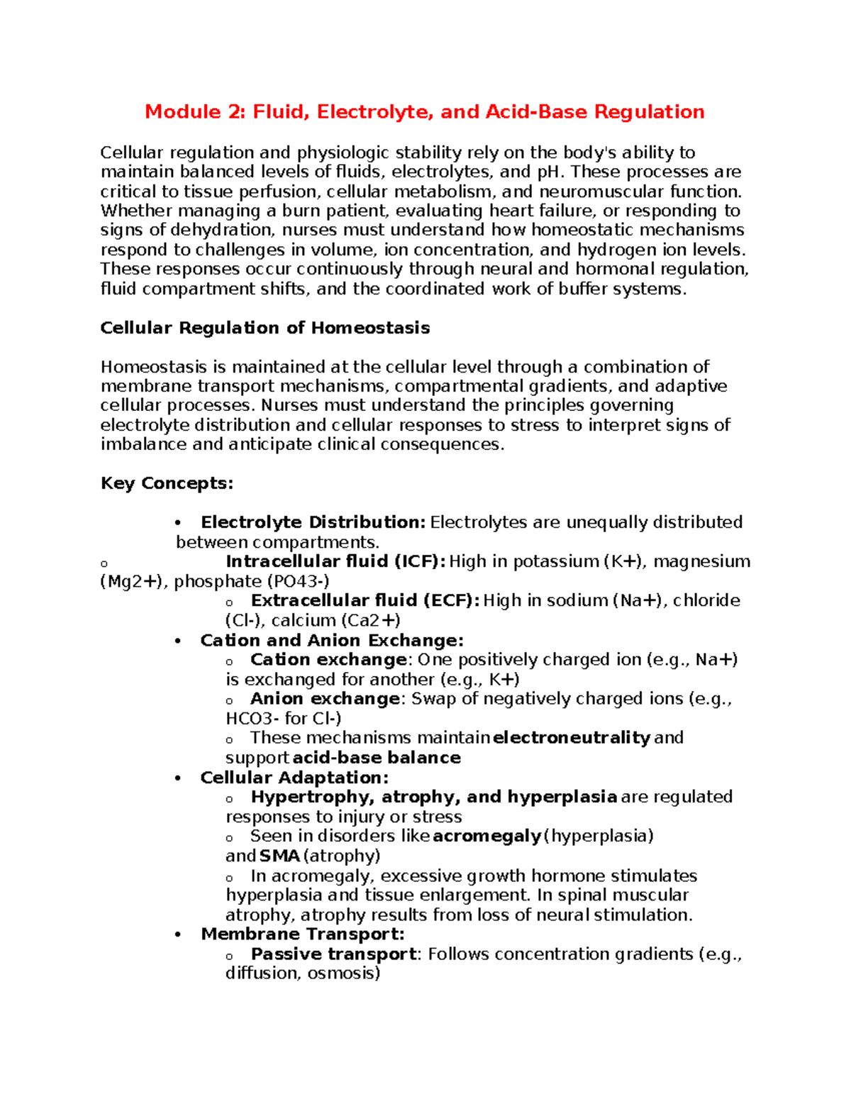 Fluid and Electrolyte Management in Nursing Practice: Module 2 Overview ...