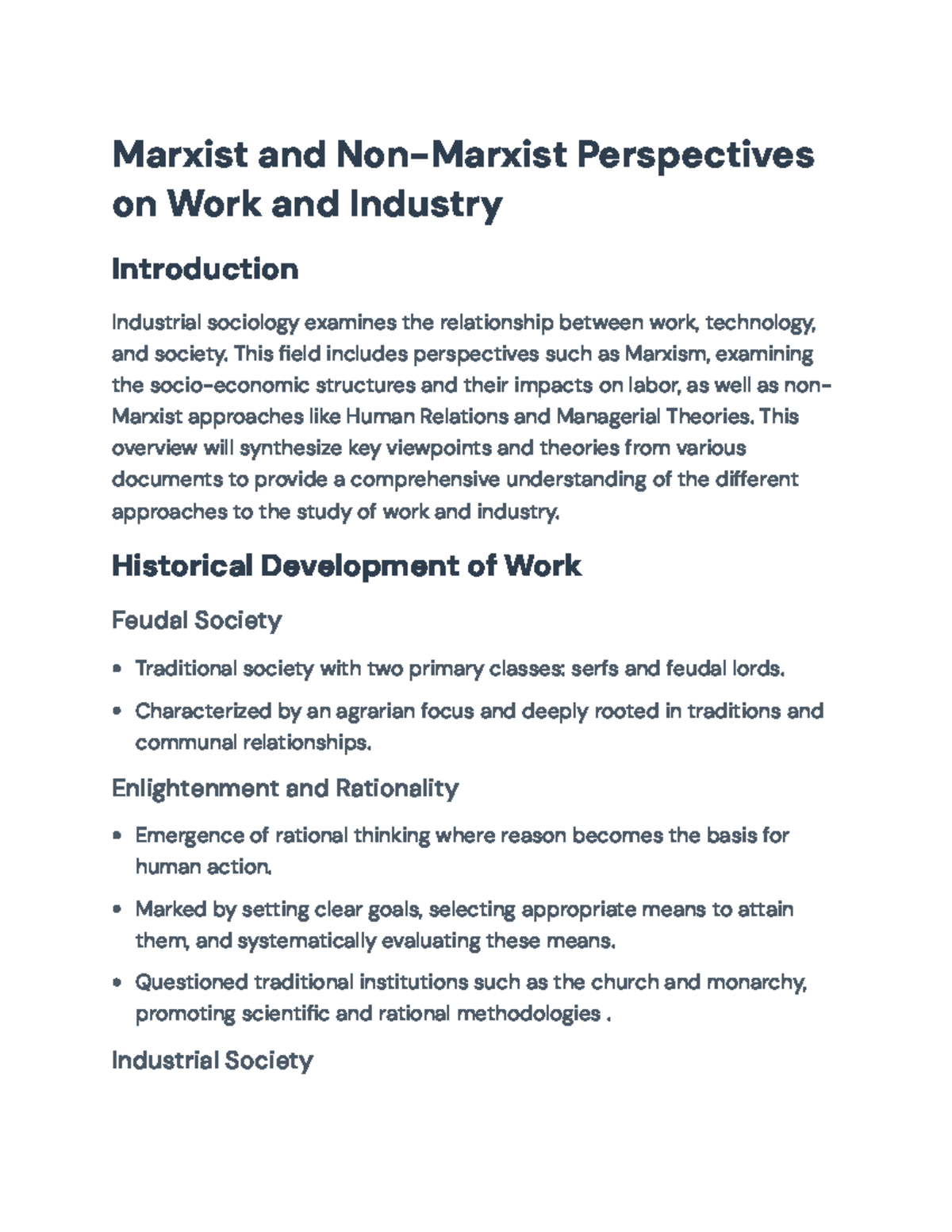 Marxist and Non-Marxist Perspectives on Work and Industry Analysis ...