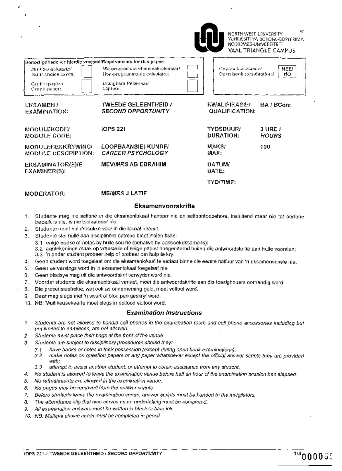 IOPS 221 Career Psychology Final Exam Guidelines and Questions - Studocu