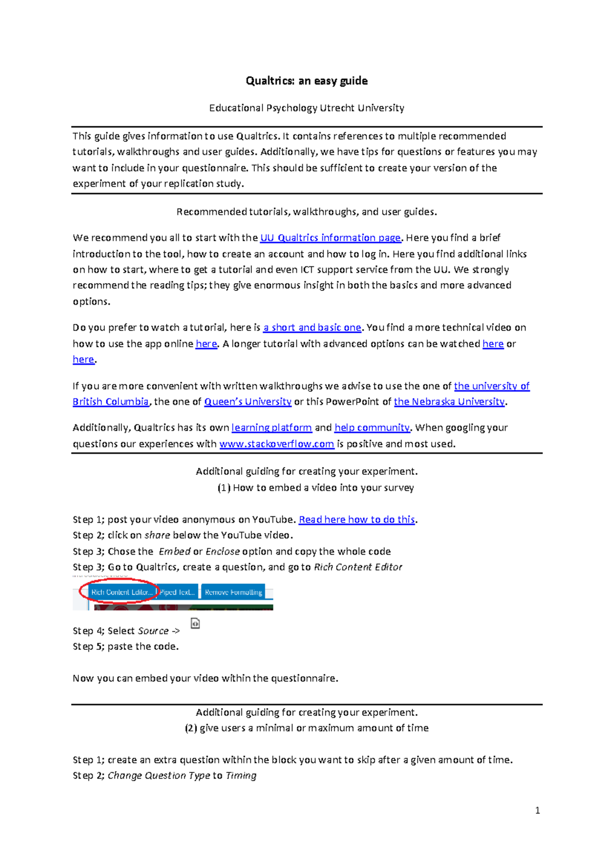 Qualtrics User Guide: Using Qualtrics for Educational Psychology ...