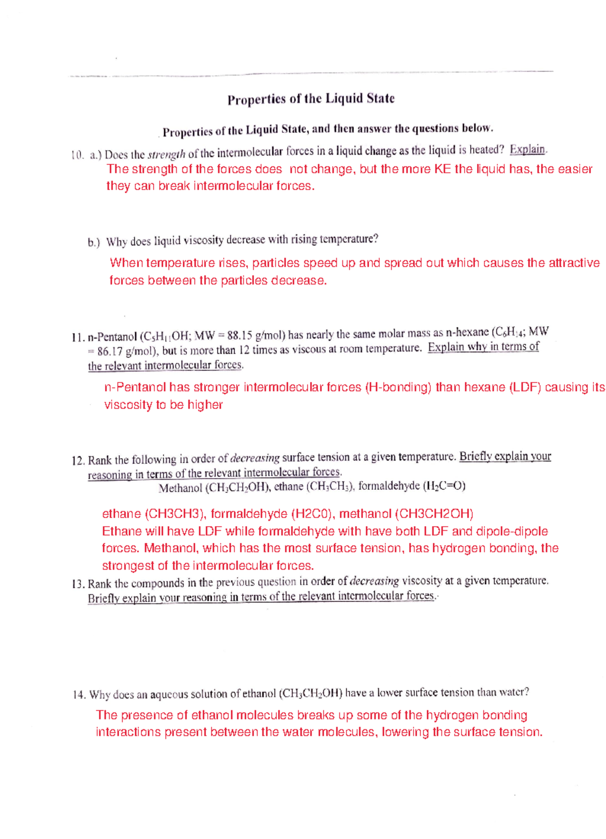 Properties of Liquids and Solids: Intermolecular Forces & Phase ...