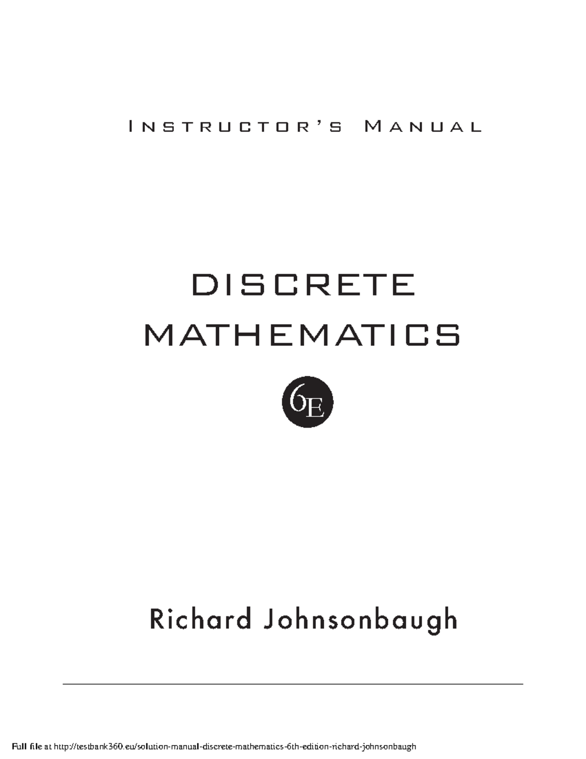 Discrete Mathematics (CS6105) Instruct Manual Overview - Studocu