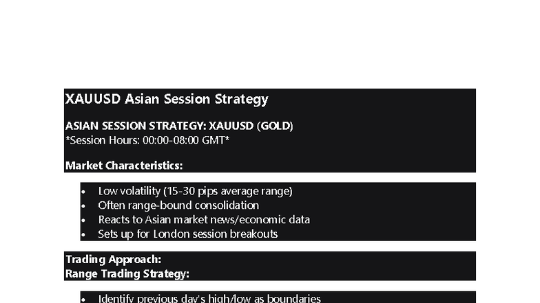 Xauusd Asian Session Strategy - XAUUSD Asian Session Strategy ASIAN ...