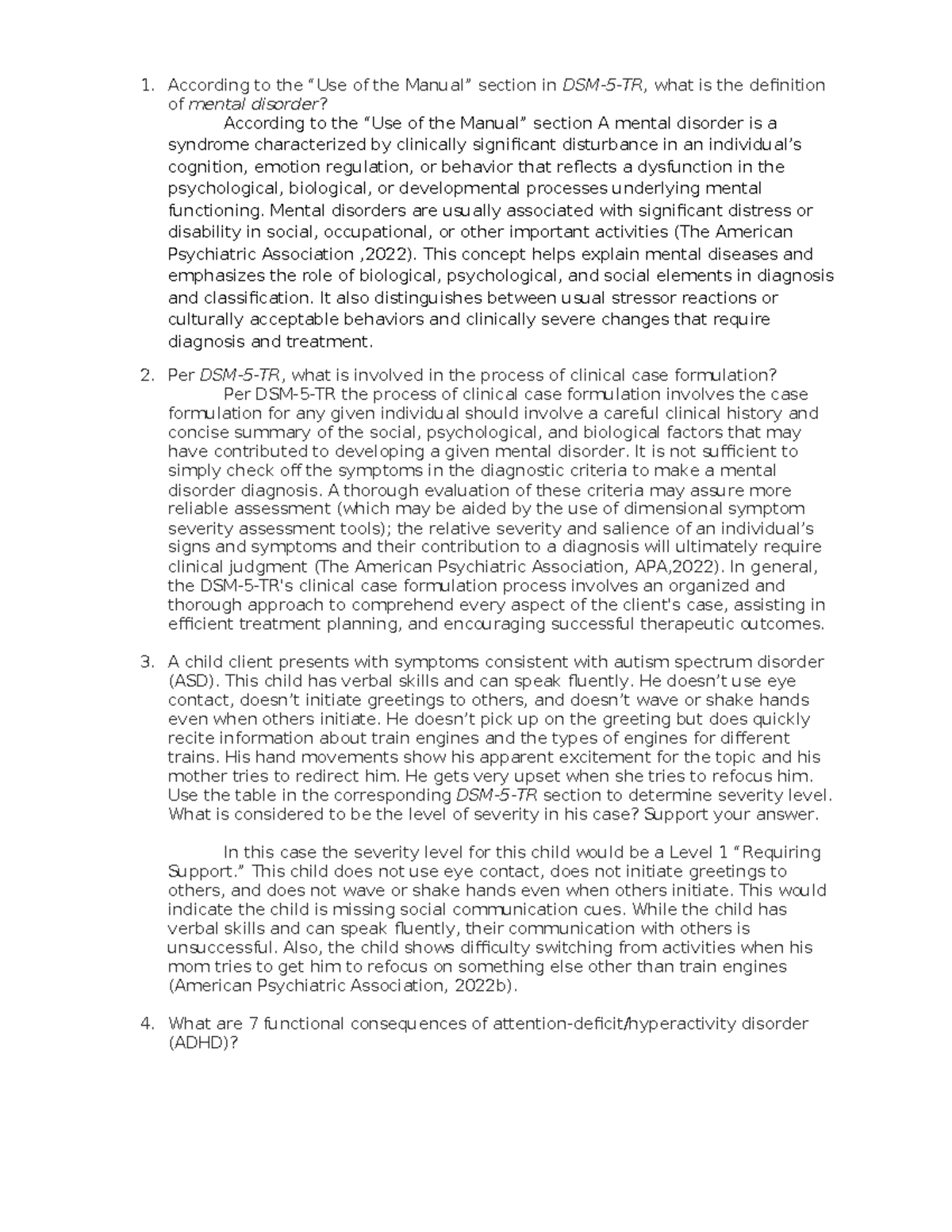 CCMN 544 Week 1 DSM-5-TR Scavenger Hunt Insights and Analysis - Studocu