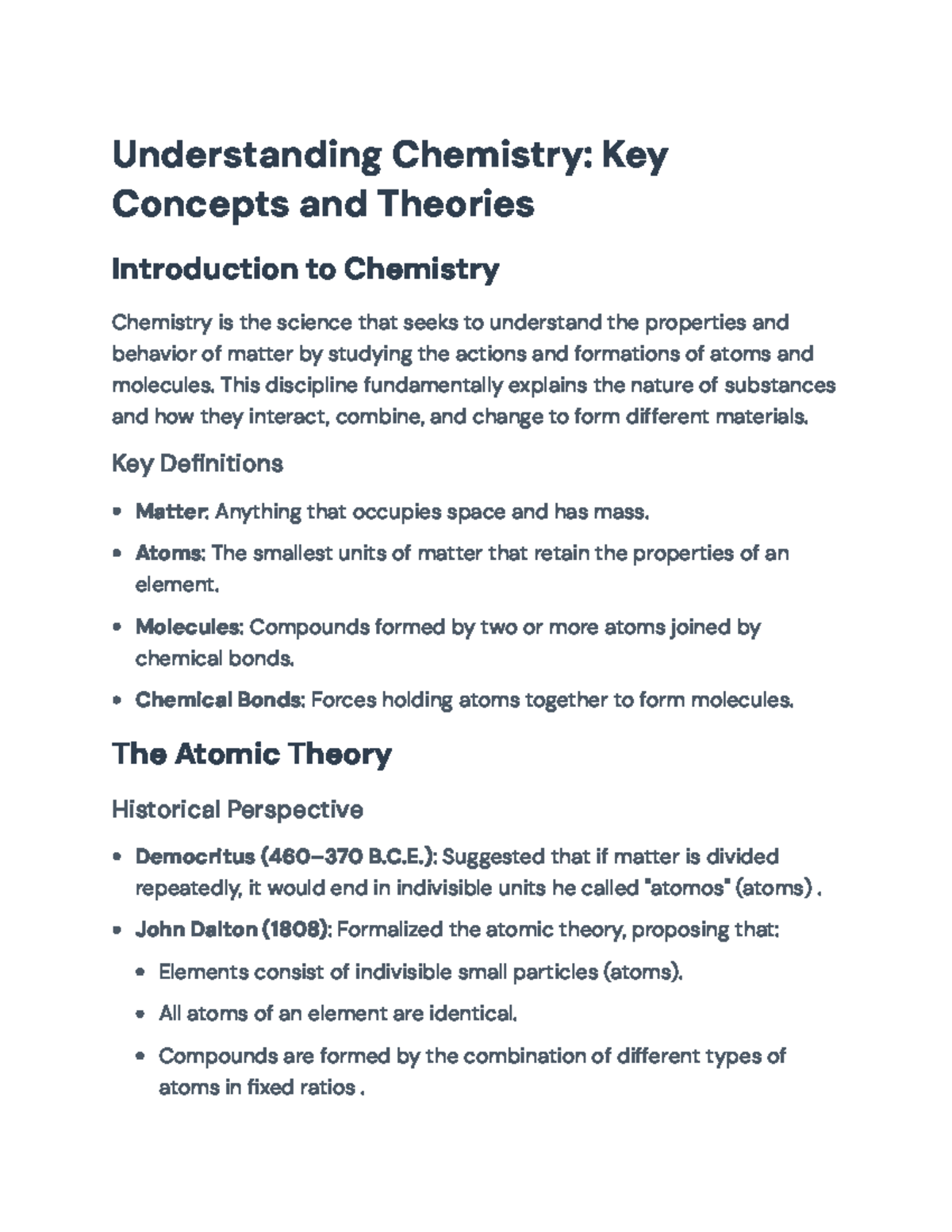 Understanding Key Concepts in Chemistry: A Comprehensive Overview ...
