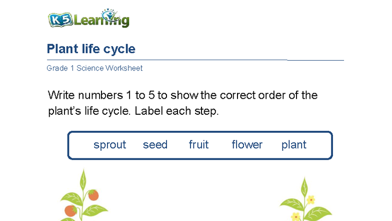 W3.U 1.1. Option 3 Plant life cycle Worksheet - Cambridge Primary ...
