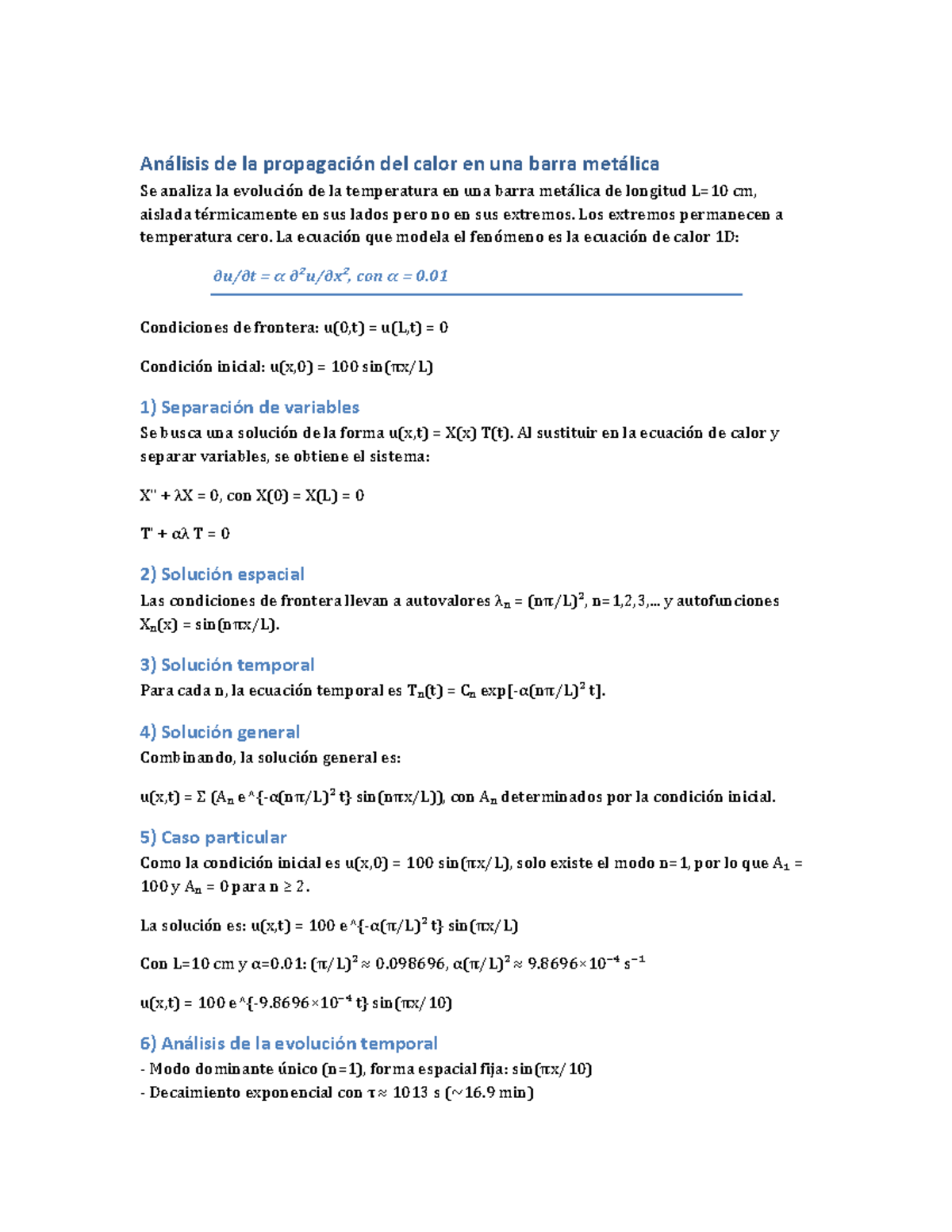 Análisis de la propagación del calor en una barra metálica - U5 E3 AEGH ...