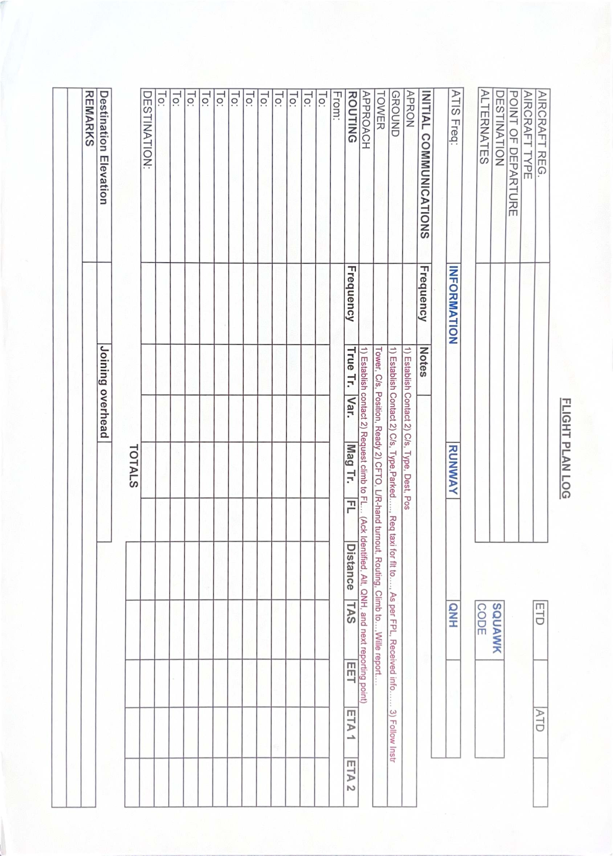 Flight Plan Log for Aircraft REG: Bsbabab - ETD, ATD, and Routing ...