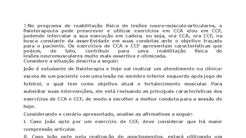Exercícios em Cadeia Cinética Abertas e Fechadas - Fisioterapia 1 E 2 ...