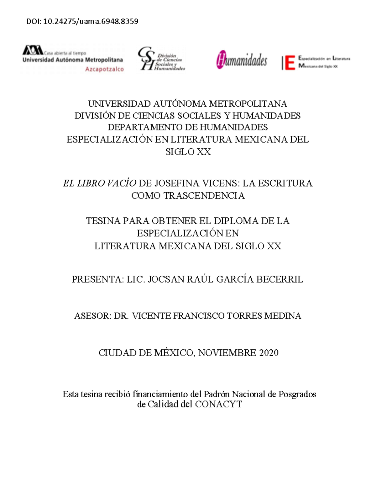 Tesina: El Libro Vacío de Josefina Vicens - Análisis y Contexto (LITXX ...
