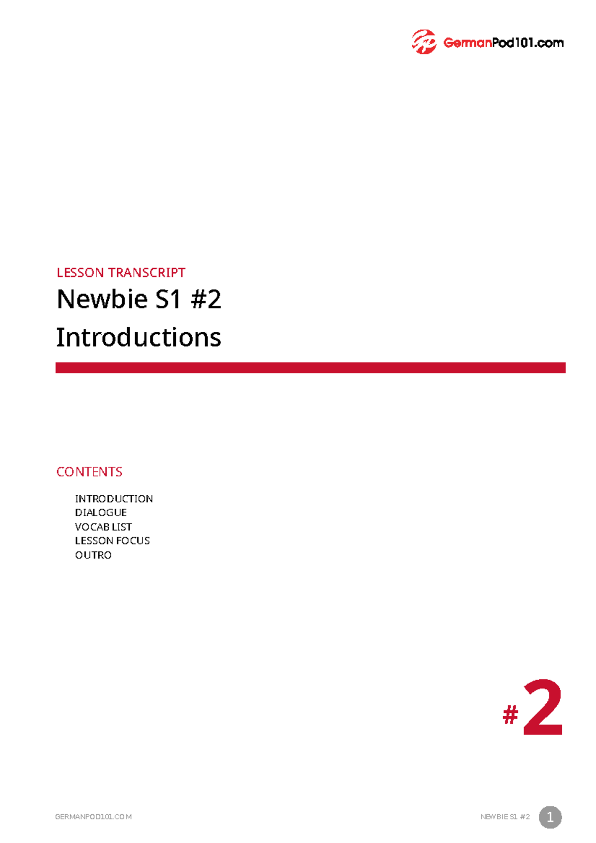Transcript - Lecture Notes are here. - LESSON TRANSCRIPT Newbie S1 ...
