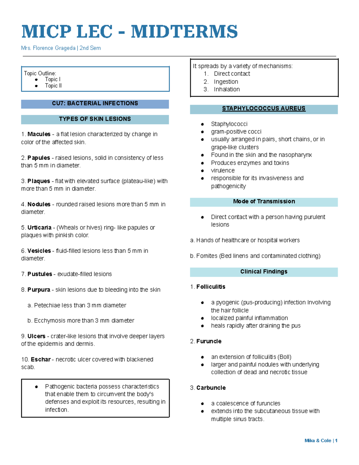MICP LEC - Midterms - MICP LEC - MIDTERMS Mrs. Florence Grageda | 2nd Sem Topic Outline: Topic I ...